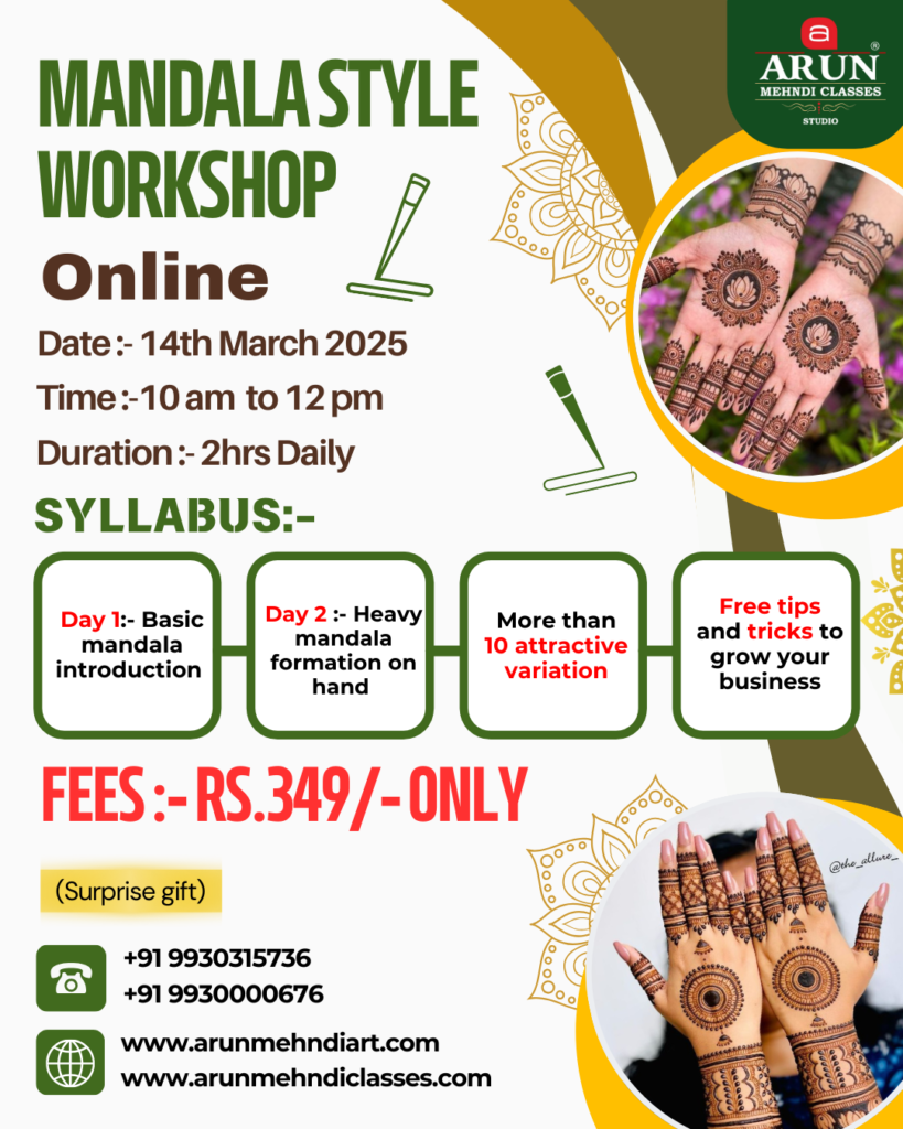 Mandala Style Mehndi Workshop (Online) – Arun Mehndi Classes